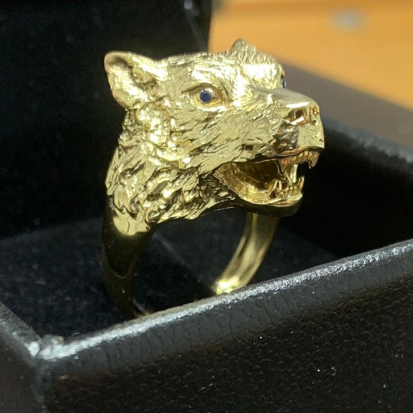 Wolf Ring - Etsy