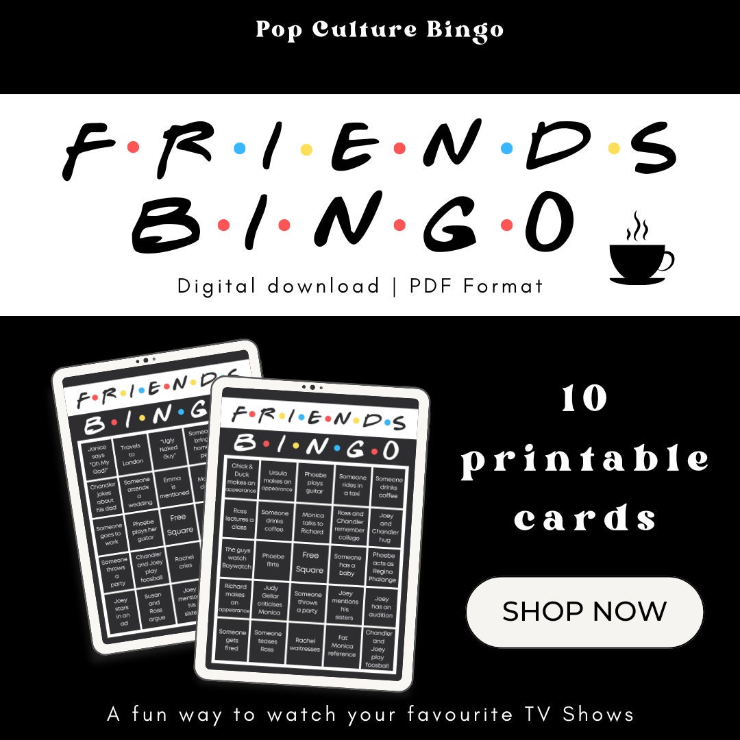 FRIENDS Bingo (10 Printable Cards) Digital Download - Great to Have as ...
