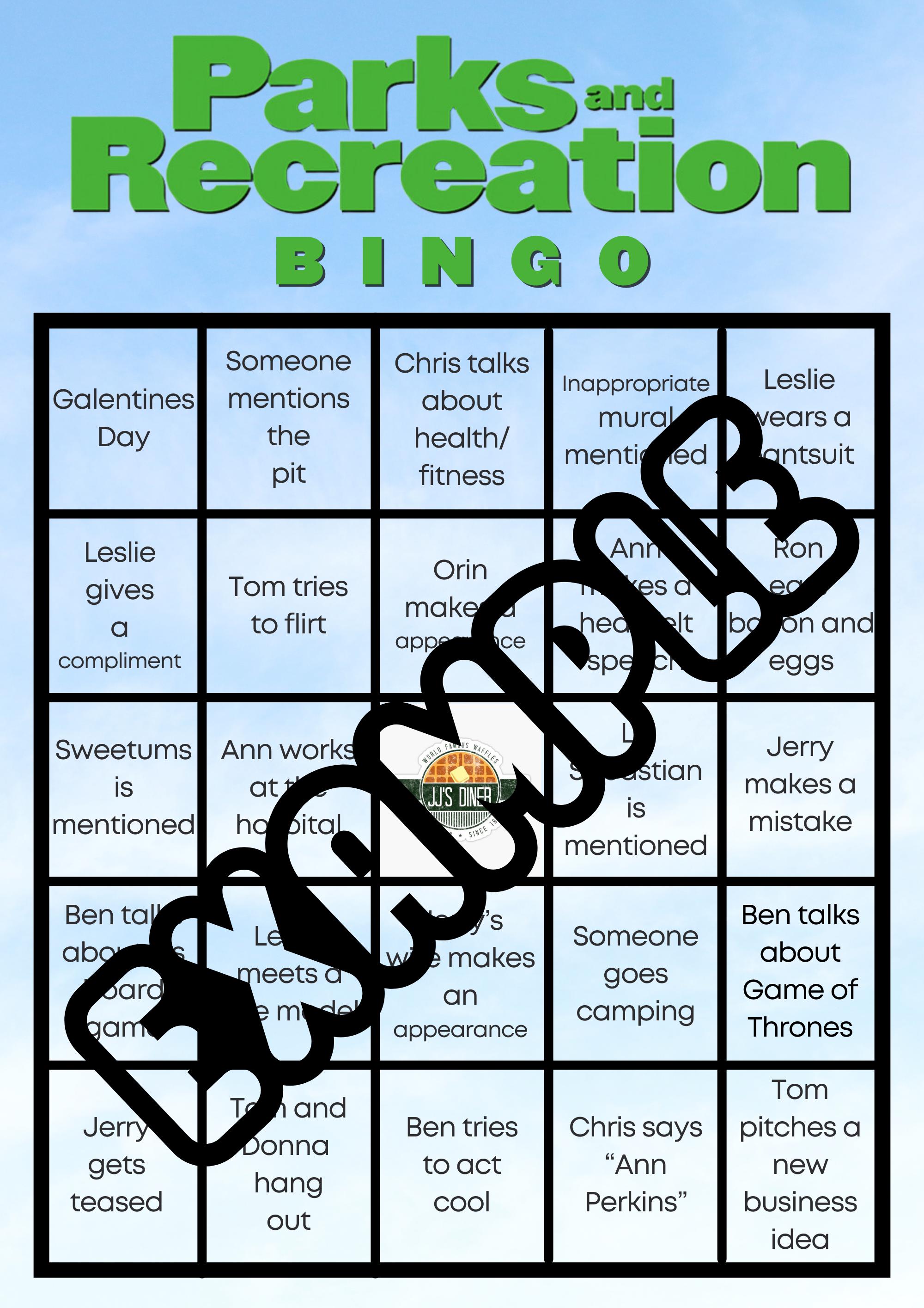Parks & Recreation Bingo (10 Printable Cards) Digital Download - Great ...