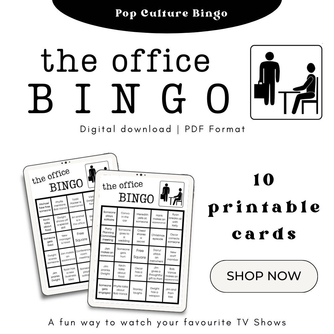 The Office Bingo (10 Printable Cards) Digital Download - Great to Have ...