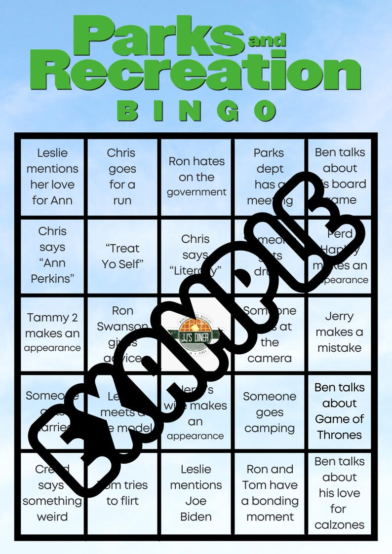 Parks & Recreation Bingo (10 Printable Cards) Digital Download - Great ...