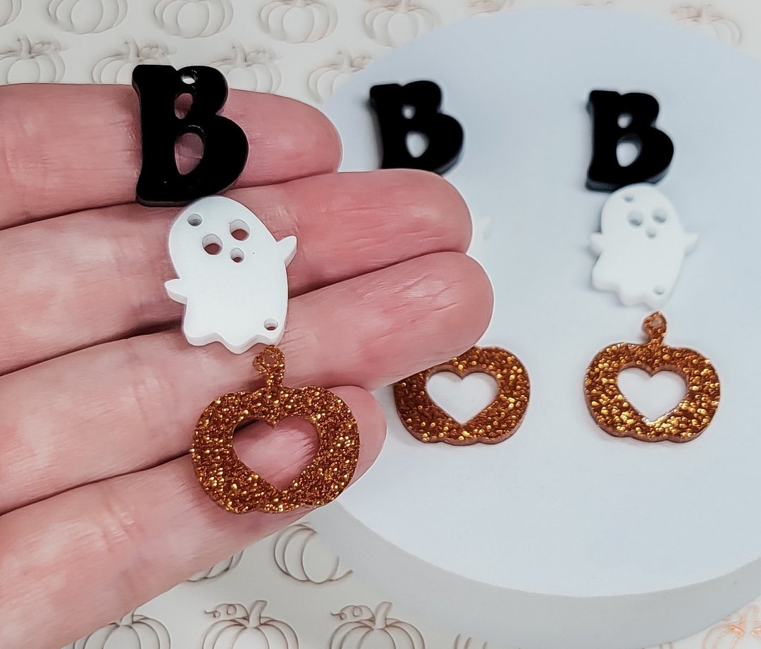 Boo Stacked Halloween Earring, Jewelry Blanks, Earring Charm, Halloween ...