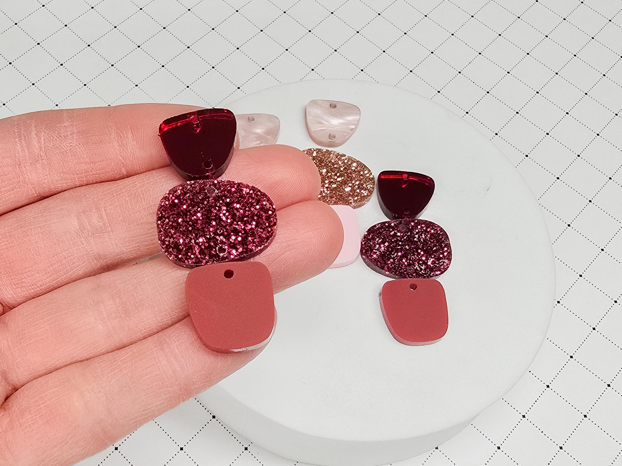 Circle Stacked Earring, Jewelry Blanks, Earring Charm, Valentine ...