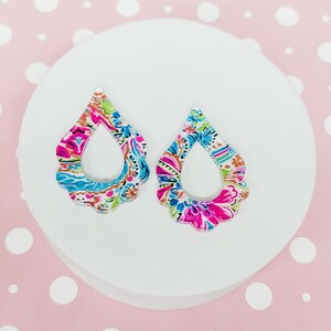 Preppy Paisley Floral Acrylic Earring, Geometric Earrings, You Pick ...