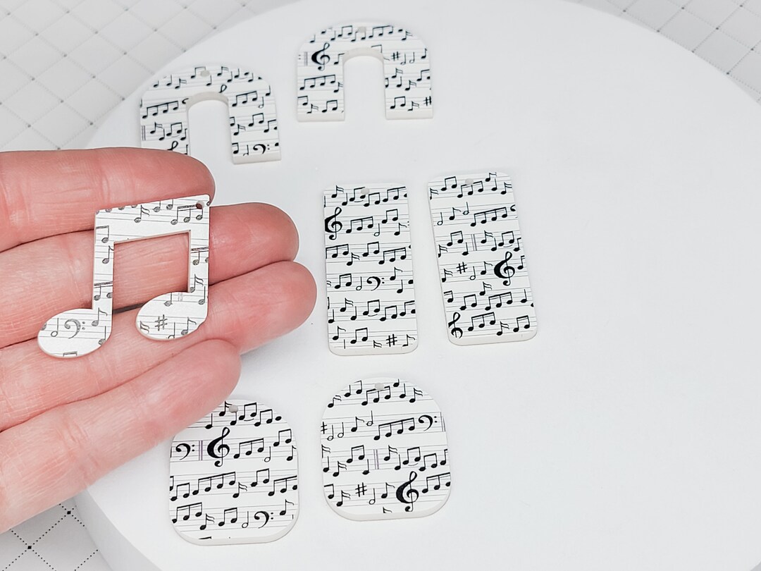 Music Note Acrylic Earring, Geometric Earrings, You Pick Design, DIY ...