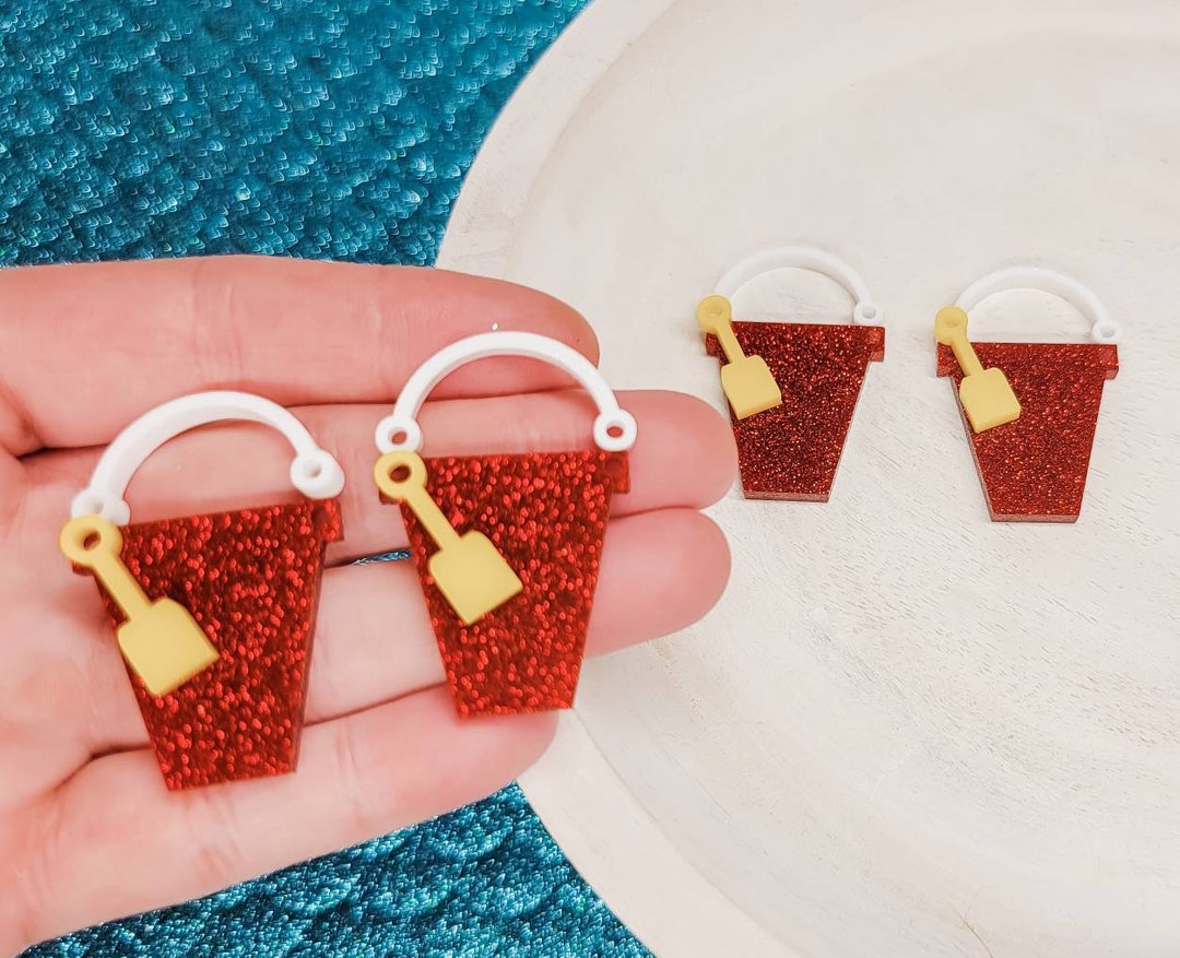Sand Bucket Acrylic Earring Blanks, DIY Earrings, Beach Earrings ...