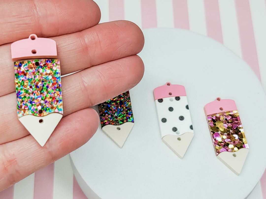 Pencil Acrylic Earring Blanks, DIY Earrings, Teacher Earrings, Pencil ...