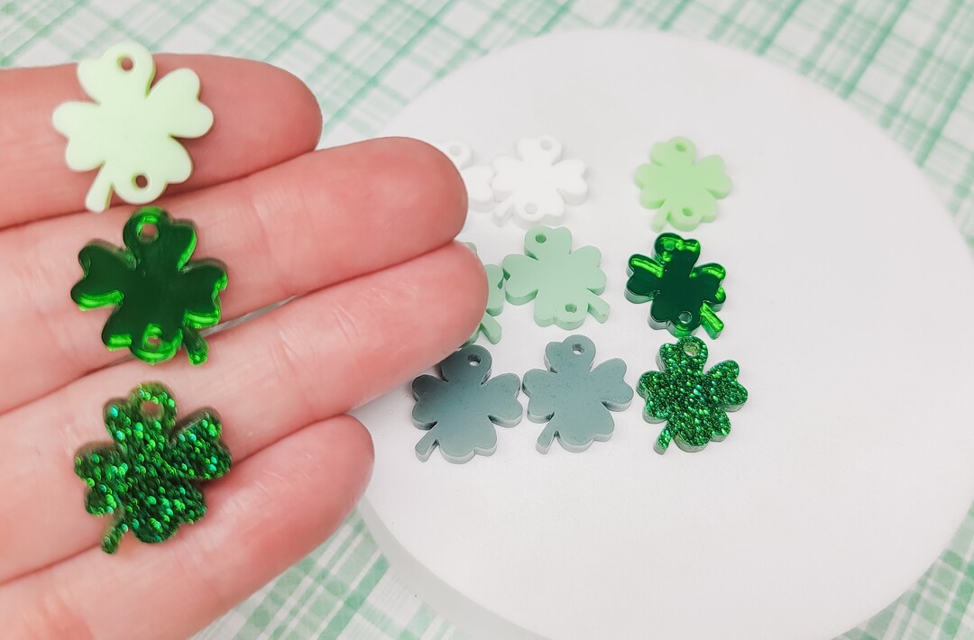 Stacked Shamrock Acrylic Earring, DIY Earrings, Shamrock Charms, Saint ...