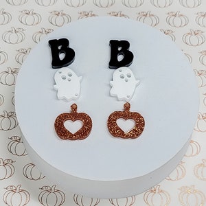 Boo Stacked Halloween Earring, Jewelry Blanks, Earring Charm, Halloween ...