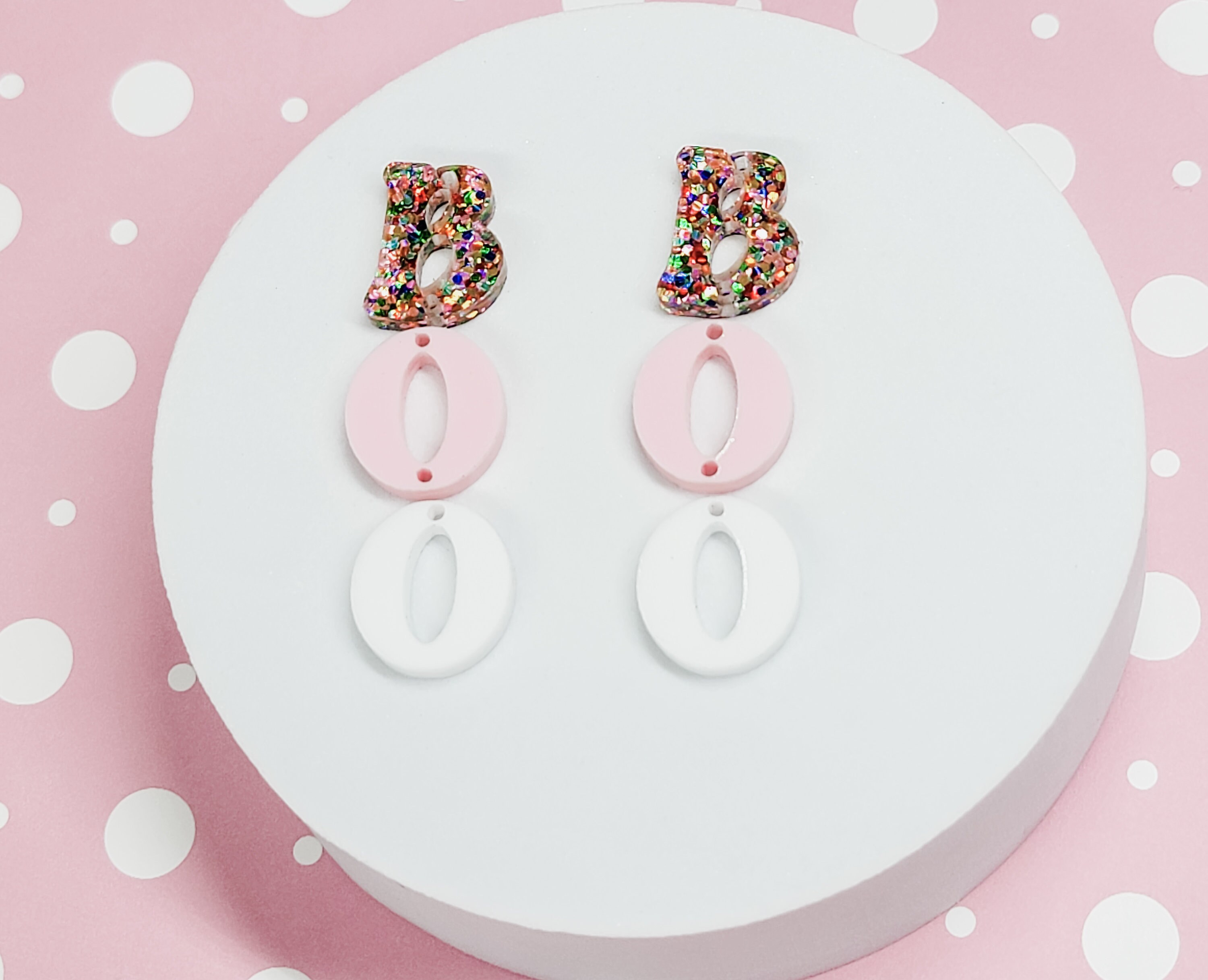 Boo Stacked Halloween Earring, Jewelry Blanks, Earring Charm, Halloween ...