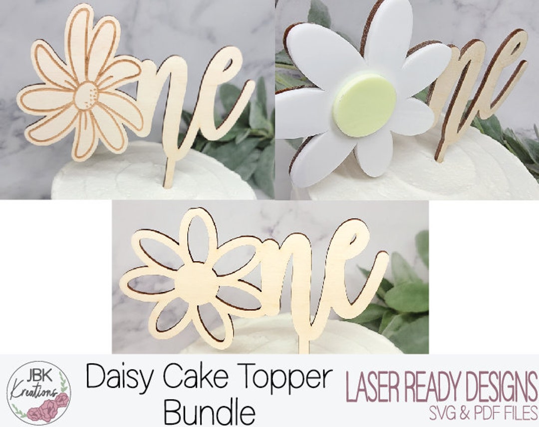 One Daisy Cake Topper Bundle, First Birthday Decor, First Birthday ...