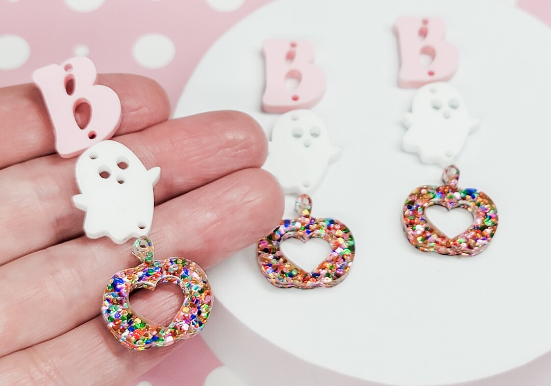 Boo Stacked Halloween Earring, Jewelry Blanks, Earring Charm, Halloween ...