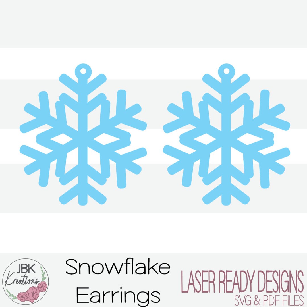 Snowflake Earring SVG File, Winter Jewelry Laser File, Digital File ...