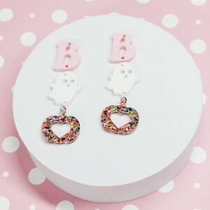 Boo Stacked Halloween Earring, Jewelry Blanks, Earring Charm, Halloween ...