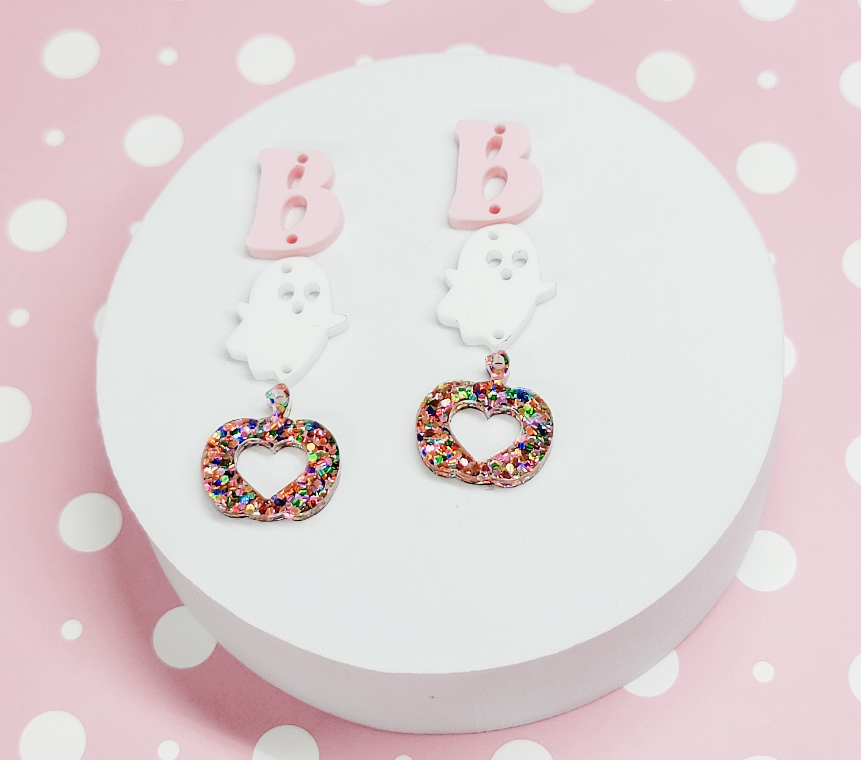 Boo Stacked Halloween Earring, Jewelry Blanks, Earring Charm, Halloween ...