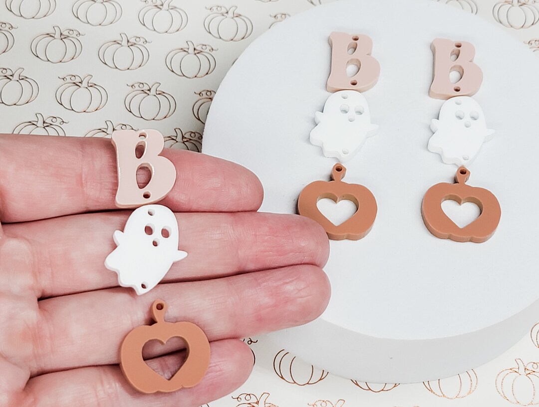 Boo Stacked Halloween Earring, Jewelry Blanks, Earring Charm, Halloween ...
