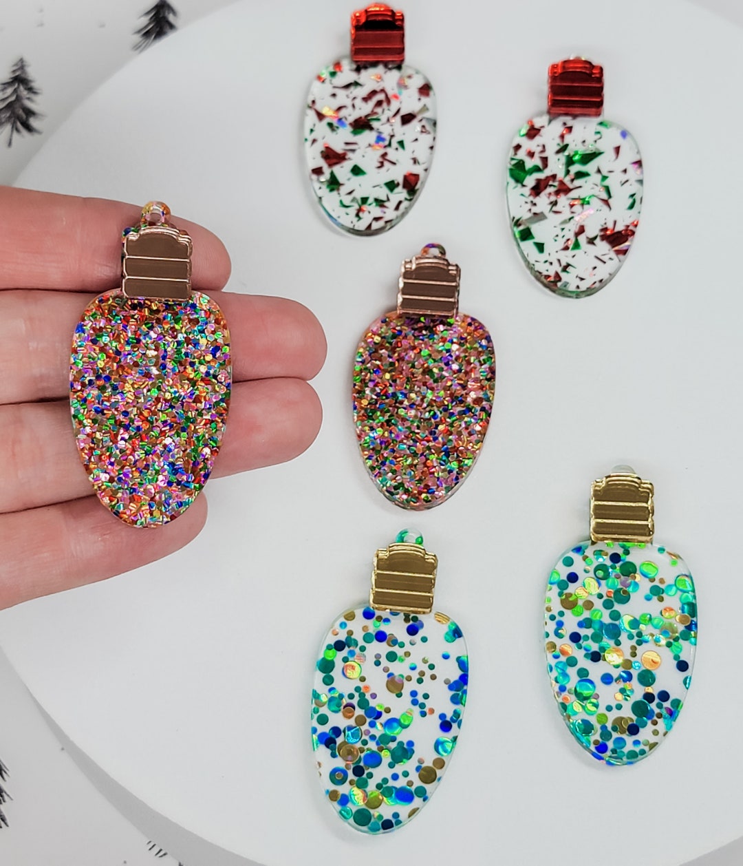 Christmas Lights Acrylic Earring, DIY Earrings, Wholesale Blanks ...