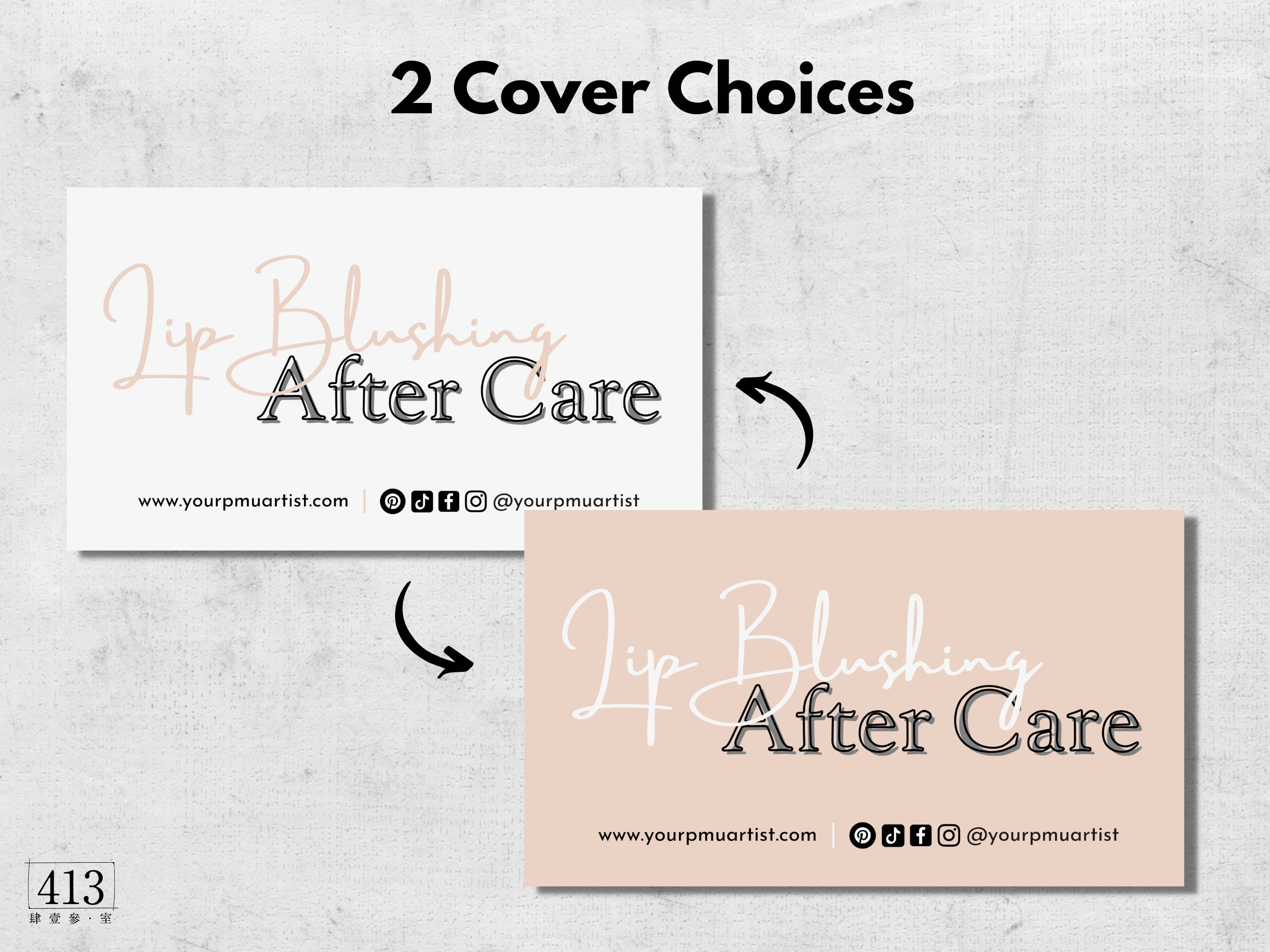 PMU Lip Blush Aftercare Template, Editable PMU Business Card, Permanent ...