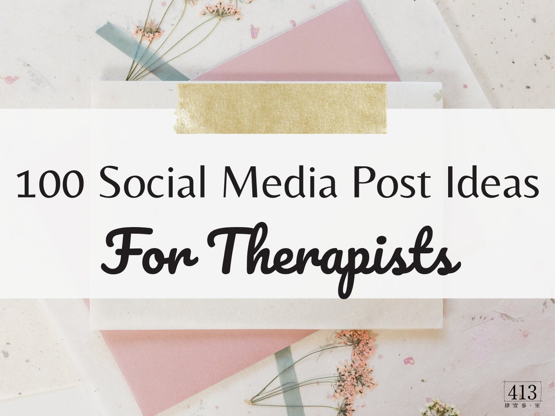 100 Social Media Post Ideas for Therapists, Instagram Ideas for ...