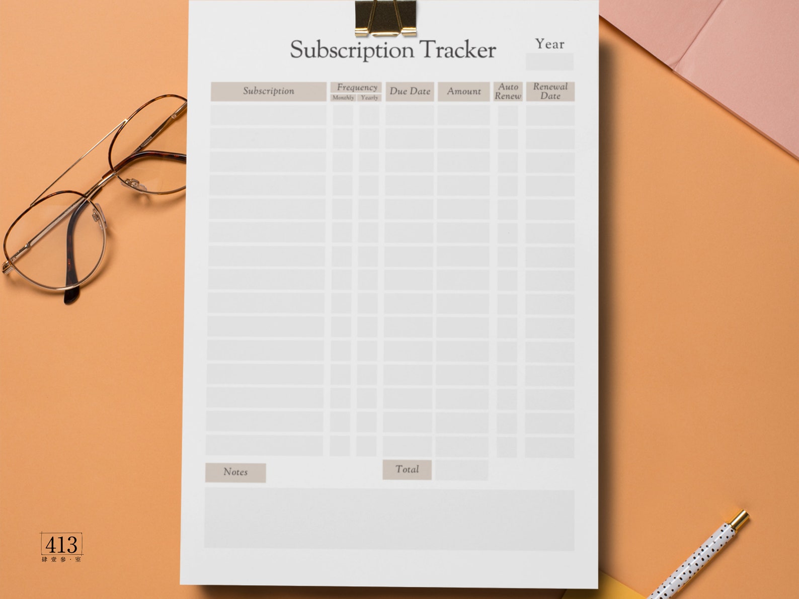 Subscription Tracker Printable, Bill Organizer, Yearly Bill Payment ...
