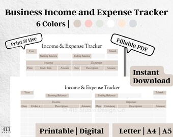 Income & Expense Tracker, Business Expense Tracker, Small Business ...