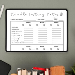 Candle Making and Testing Template, Candle Making Testing Sheet ...
