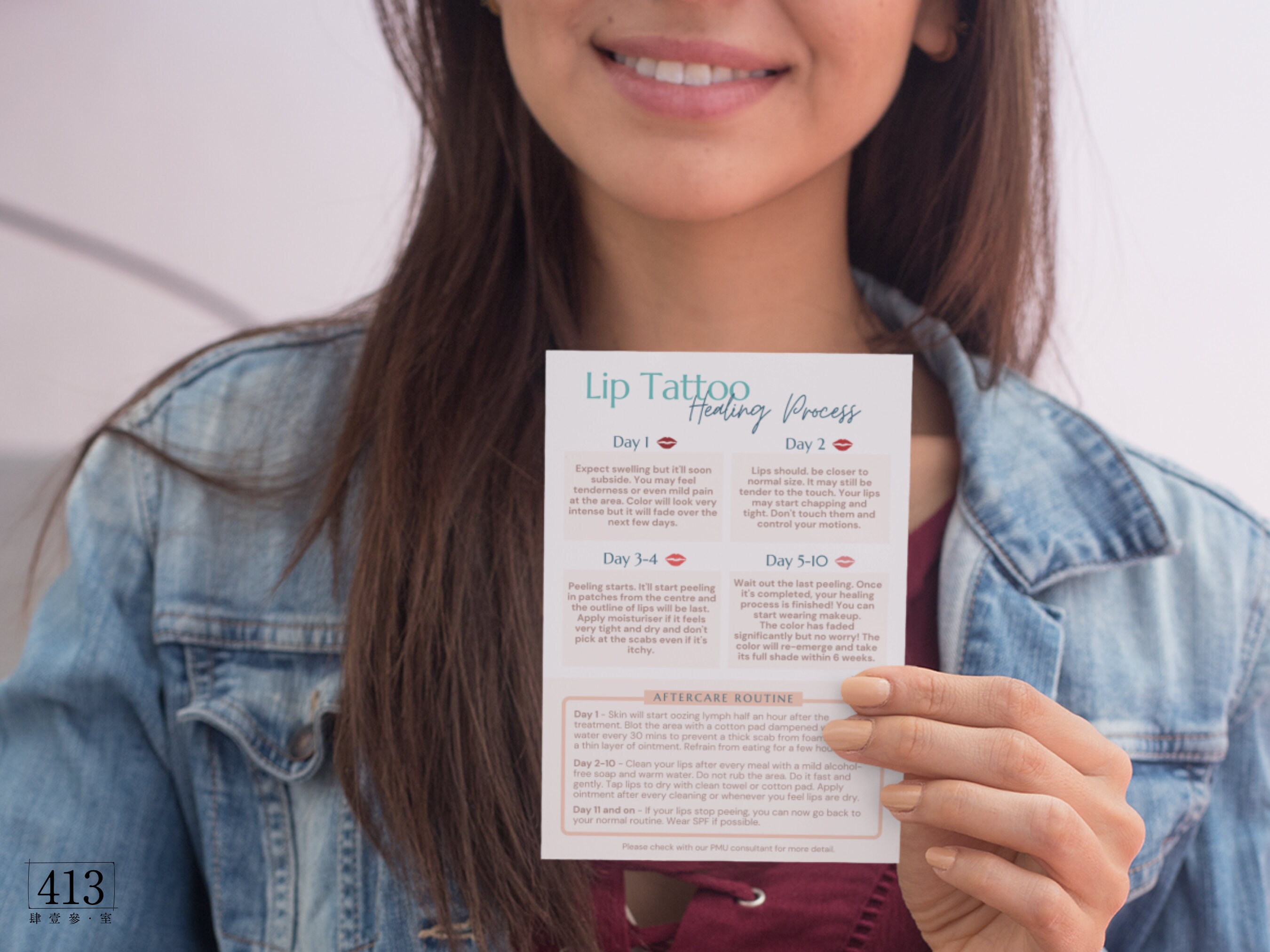 PMU After Care Card Template Editable With Canva, PMU Lip Tattoo ...