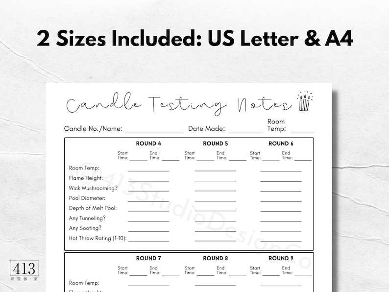 Candle Making and Testing Template, Candle Making Testing Sheet ...