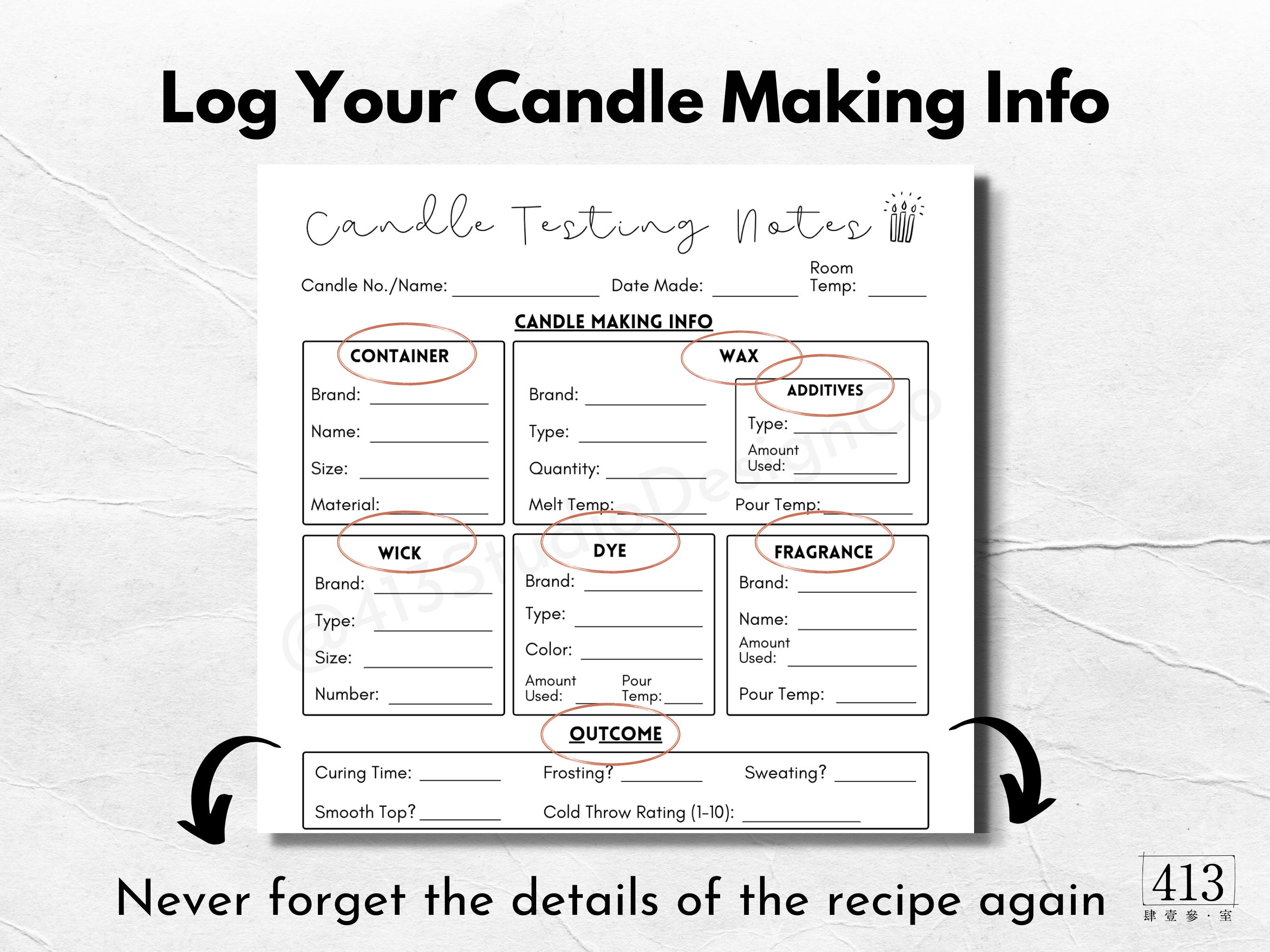 Candle Making and Testing Template, Candle Making Testing Sheet ...