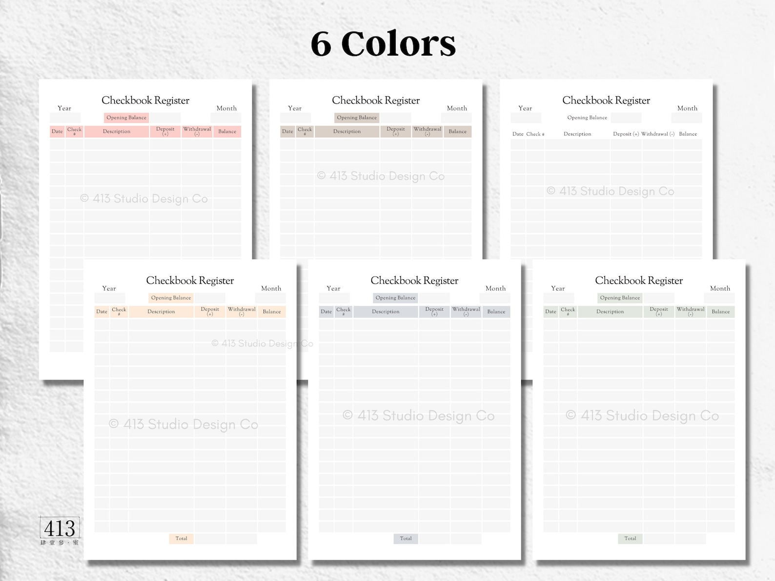 Editable Checkbook Register, Printable Transaction Log, Check Register ...