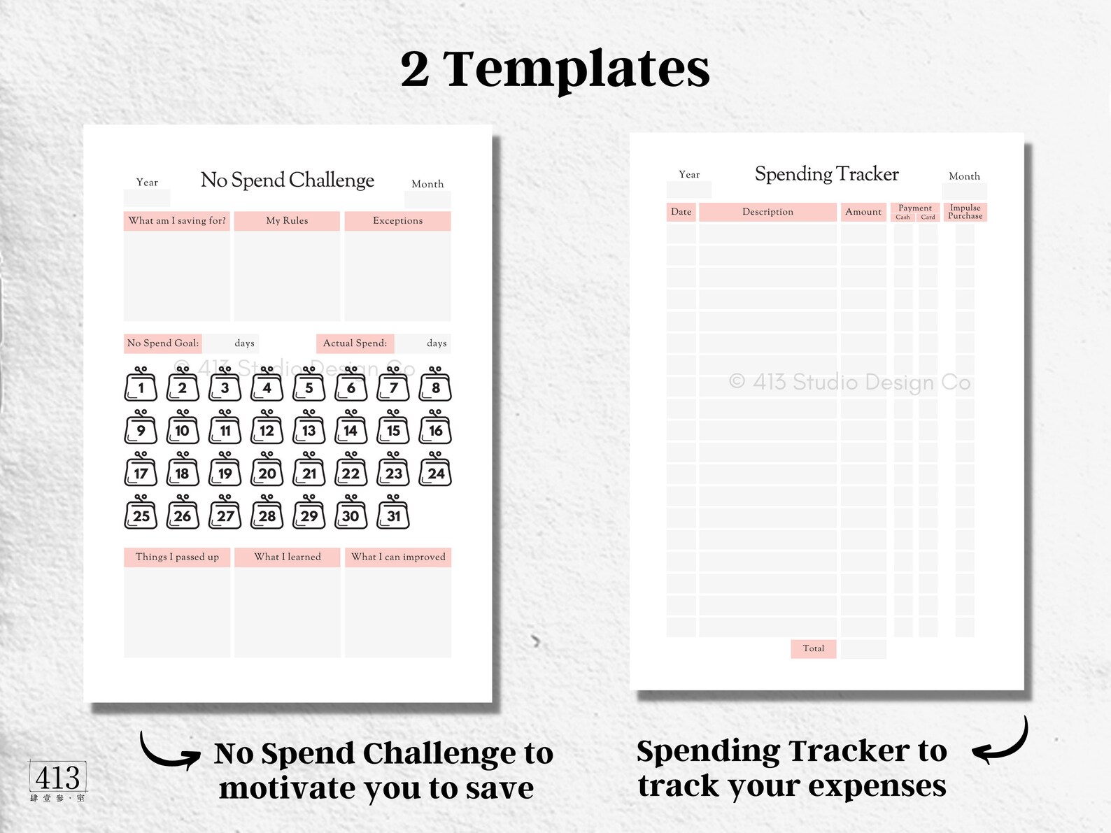 No Spend Challenge Tracker, Savings Tracker, Printable, Fillable PDF ...