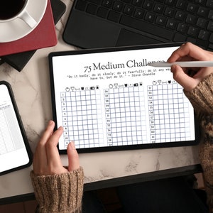 75 Medium Challenge Tracker, Habit Tracker, 75 Medium Planner, Meal ...