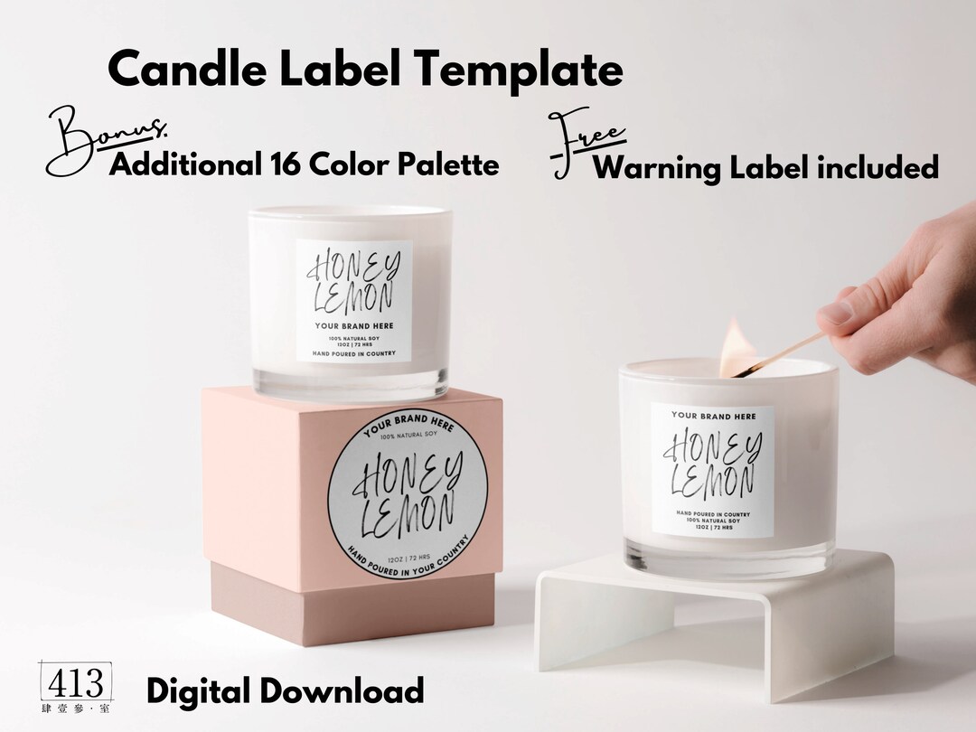 Editable Candle Label Template, Custom Jar Label, Printable Canva ...