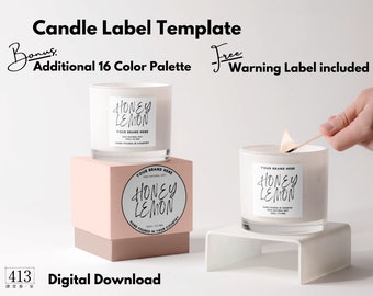 Editable Candle Label Printable Candle Jar Sticker Canva - Etsy