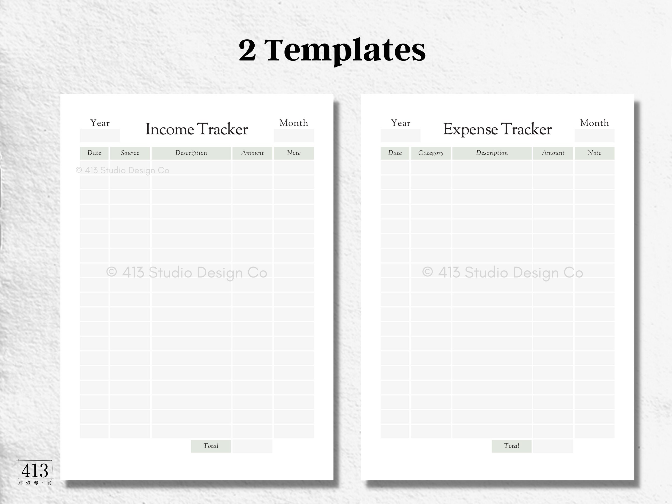 Income and Expense Tracker Fillable PDF Money Tracker - Etsy