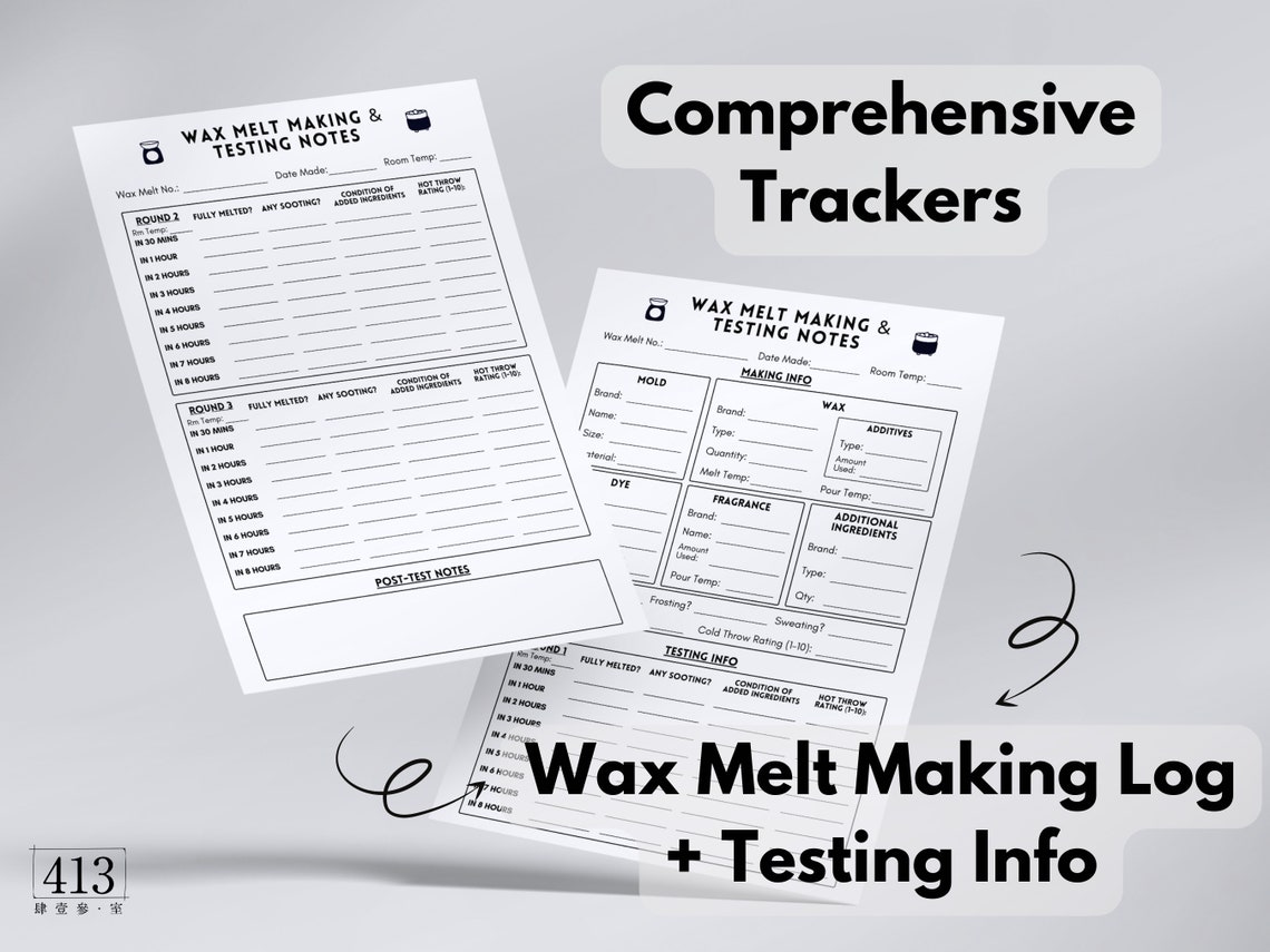 Wax Melt Making and Testing Template, Wax Melt Making Testing Sheet ...