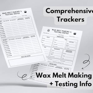Wax Melt Making and Testing Template, Wax Melt Making Testing Sheet ...