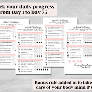 75 Soft Challenge Tracker, Habit Tracker, 75 Soft Planner, Weekly Meal ...