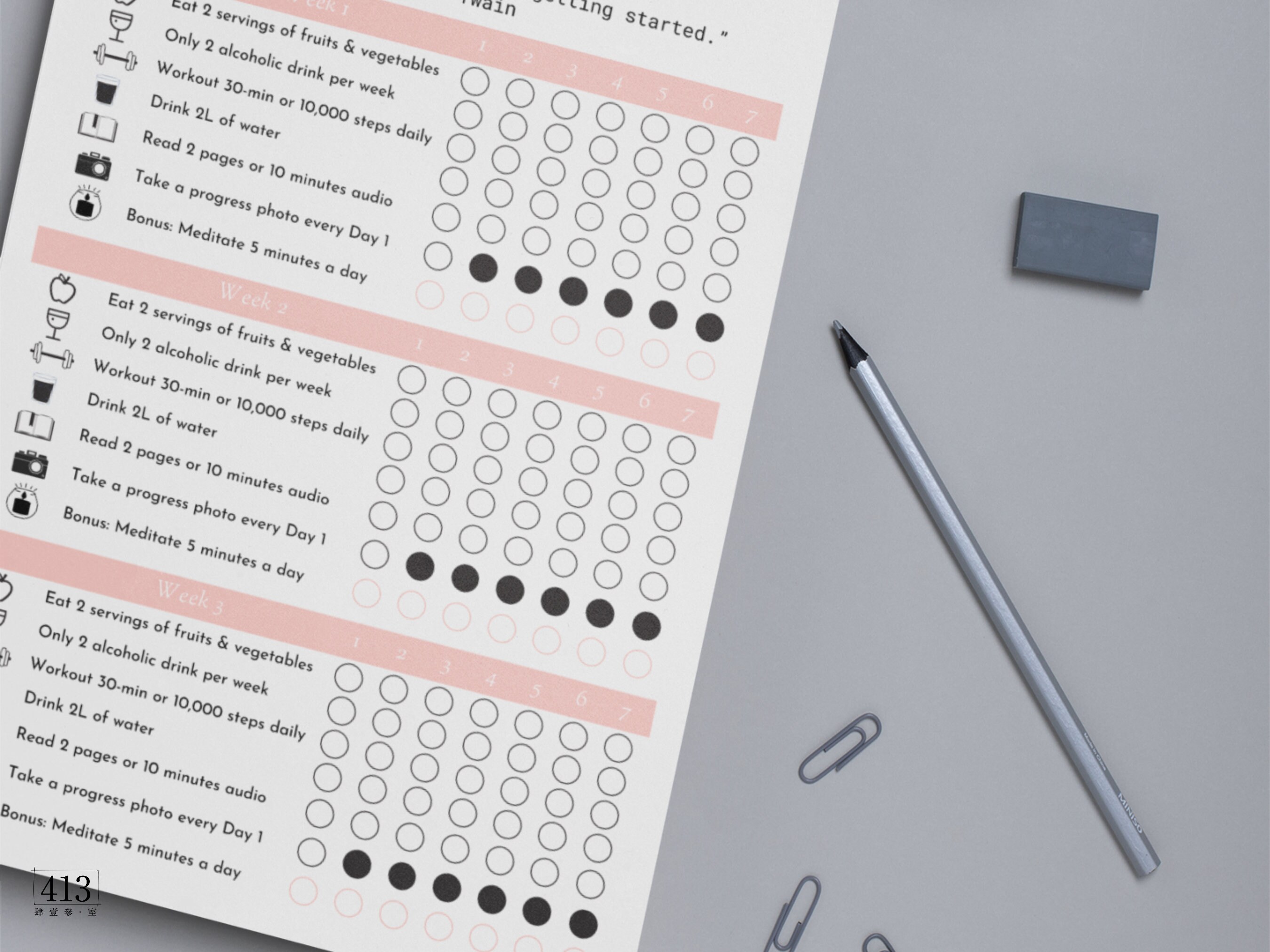 75 Soft Challenge Tracker, Habit Tracker, 75 Soft Planner, Weekly Meal ...