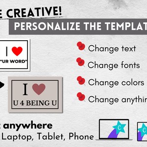 Custom I Heart Sticker Template Edit With Canva, I Love Custom Label ...
