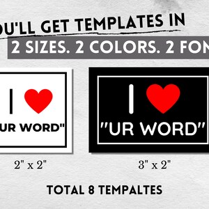 Custom I Heart Sticker Template Edit With Canva, I Love Custom Label ...