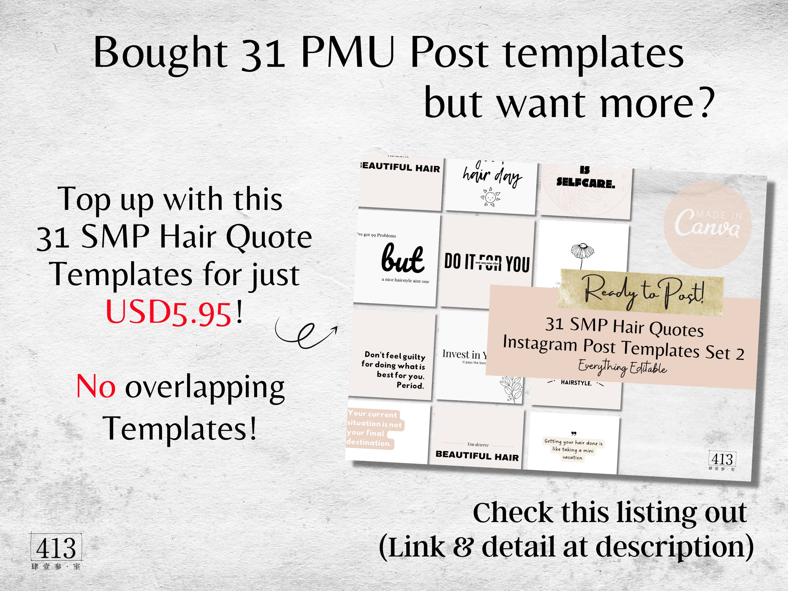 31 SMP Hair Instagram Quote Templates, Scalp Micropigmentation Social ...