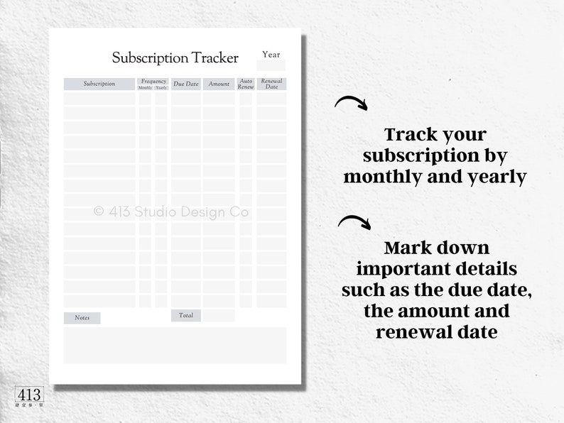 Subscription Tracker Printable, Bill Organizer, Yearly Bill Payment ...
