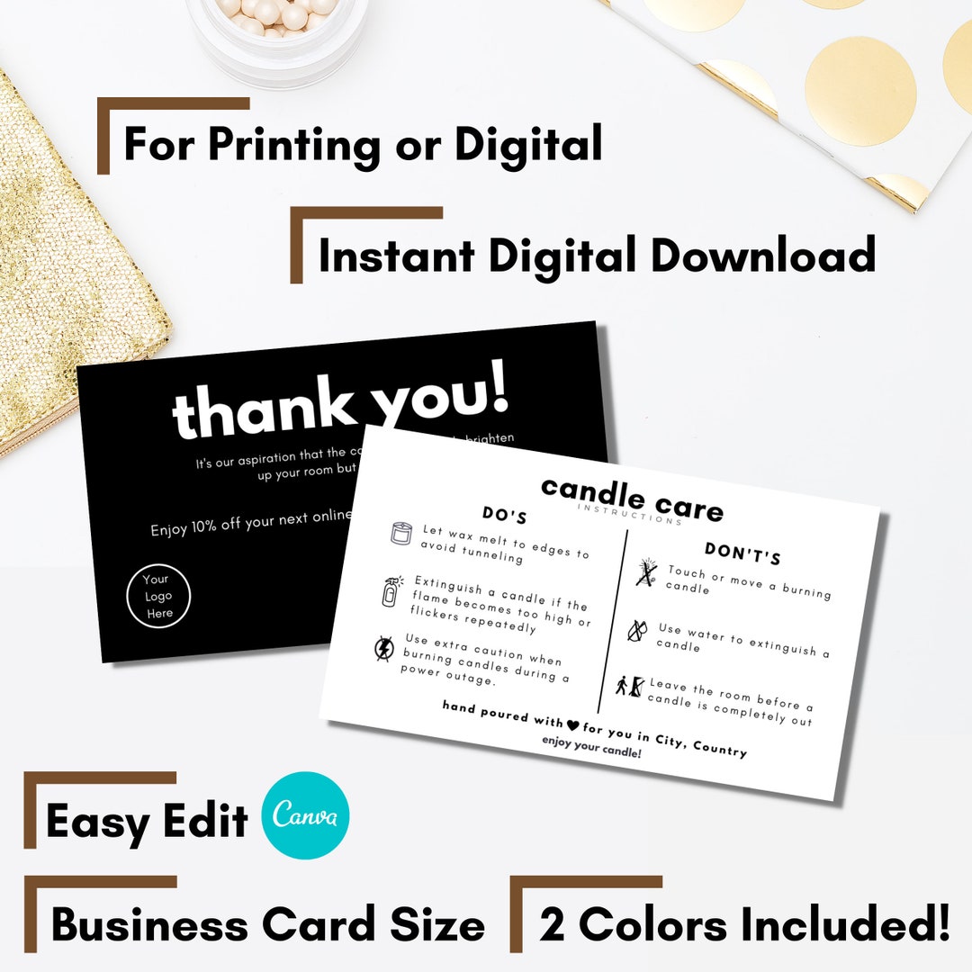 Editable Candle Business Card Template Edit With Canva, Printable ...