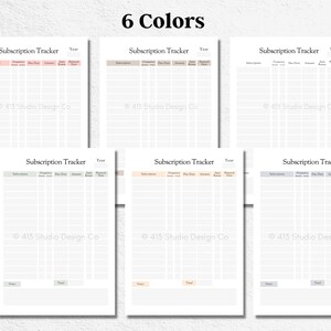 Subscription Tracker Printable, Bill Organizer, Yearly Bill Payment ...