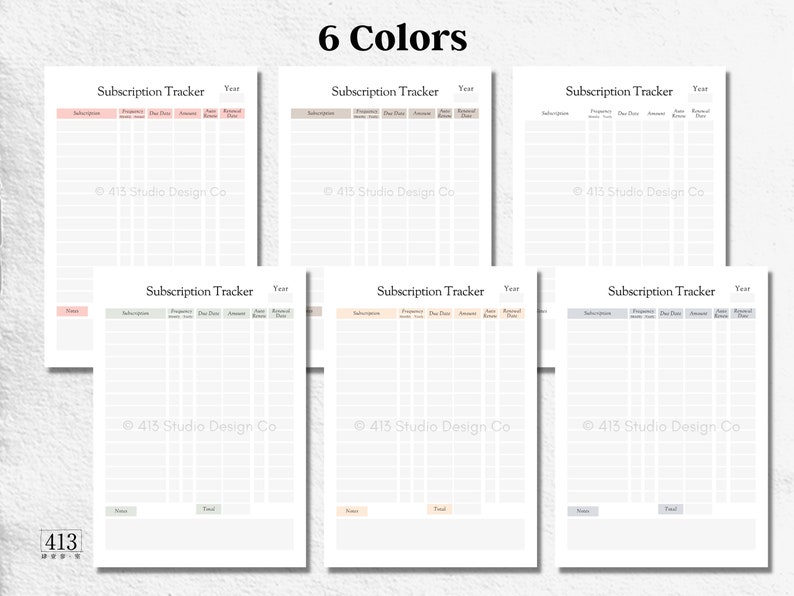 Subscription Tracker Printable, Bill Organizer, Yearly Bill Payment ...