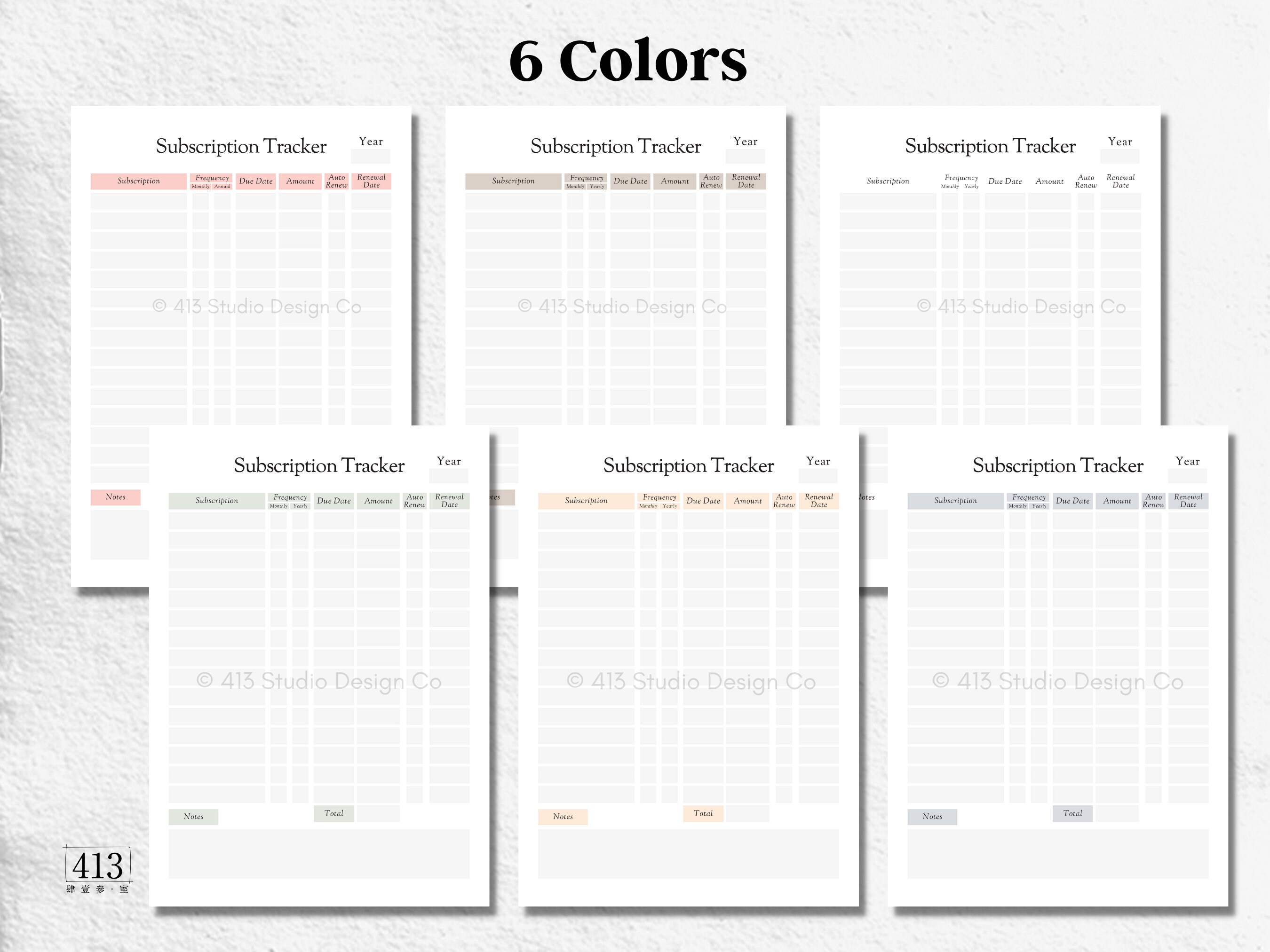 Subscription Tracker Printable, Bill Organizer, Yearly Bill Payment ...