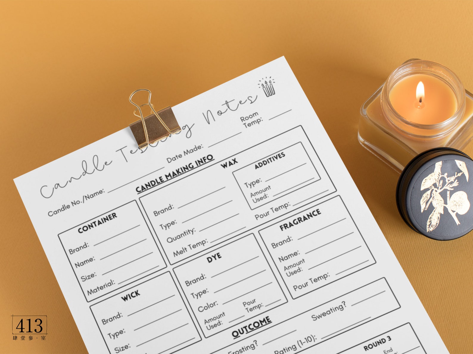 Candle Making and Testing Template, Candle Making Testing Sheet ...