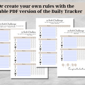 Editable 75 Soft Challenge Tracker, Habit Tracker, 75 Soft Planner ...