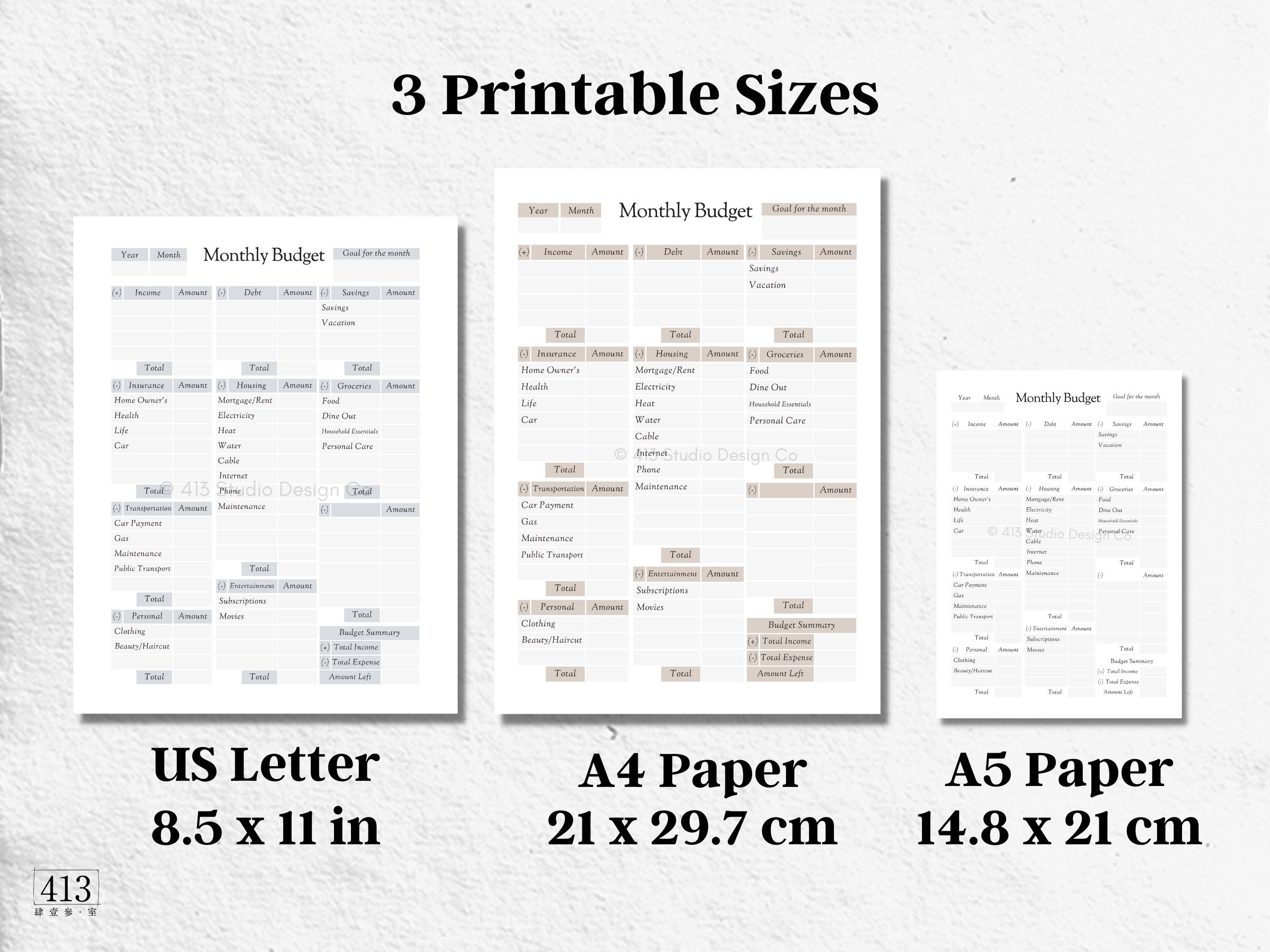 Monthly Budget Planner, Editable Monthly Bills Tracker, Printable ...